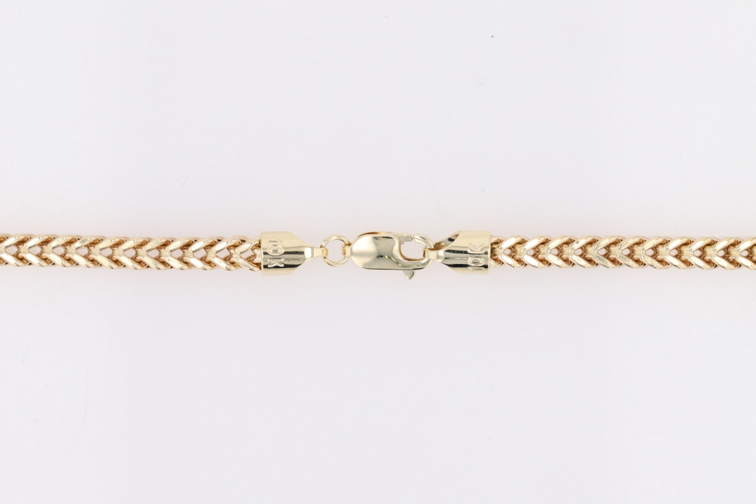 4mm Foxtail Link Chain 24.25" Necklace 10k Yellow Gold 17.88 Grams