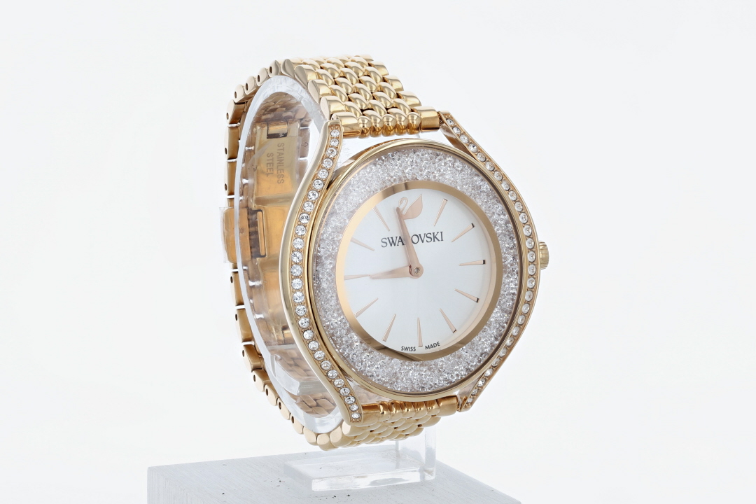 Swarovski Crystalline Aura Silver Dial Rose Gold Tone Quartz Women's ...