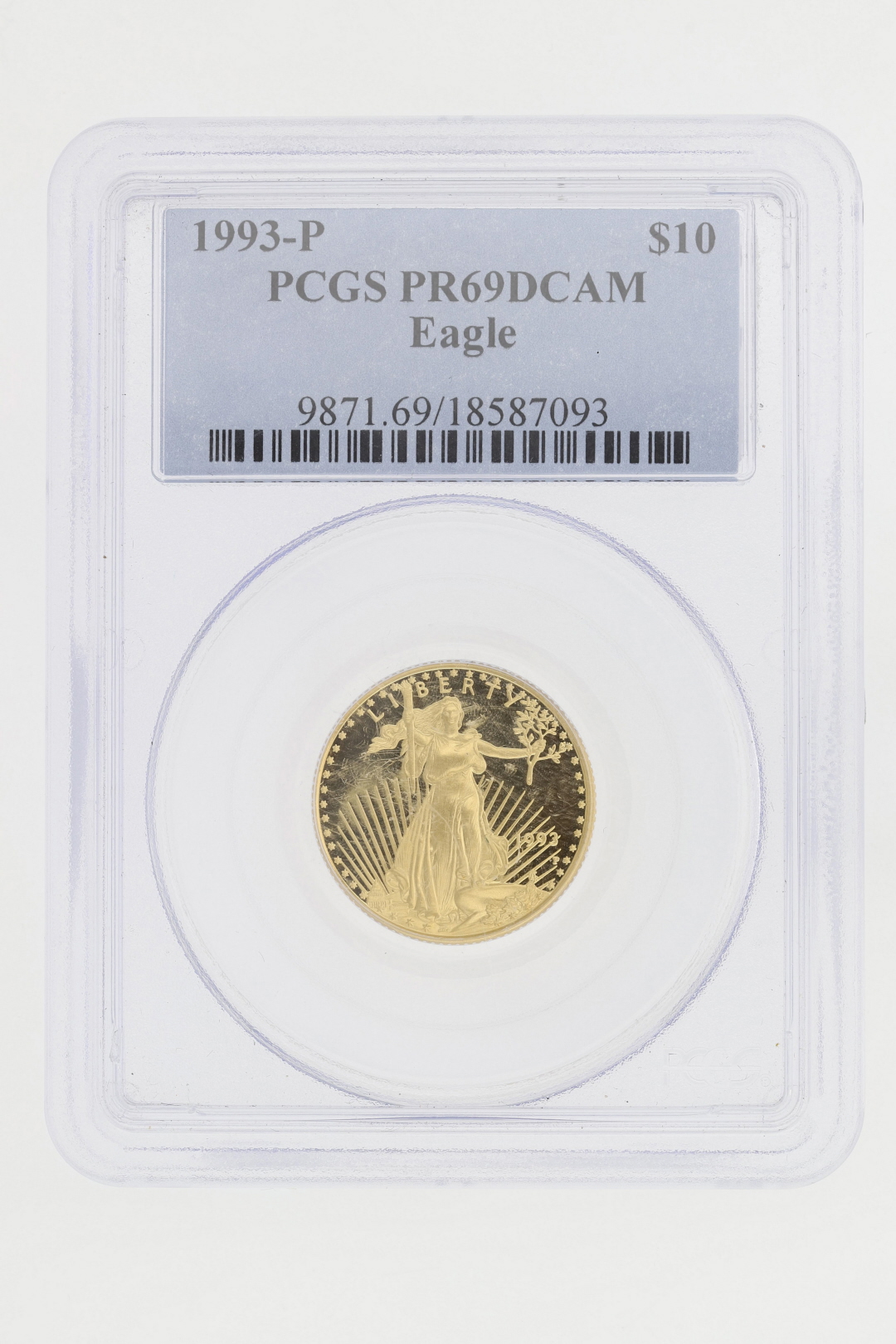 1993-P $10 American Eagle Liberty 1/4 oz Fine Gold Coin PCG PR69 DCAM Proof