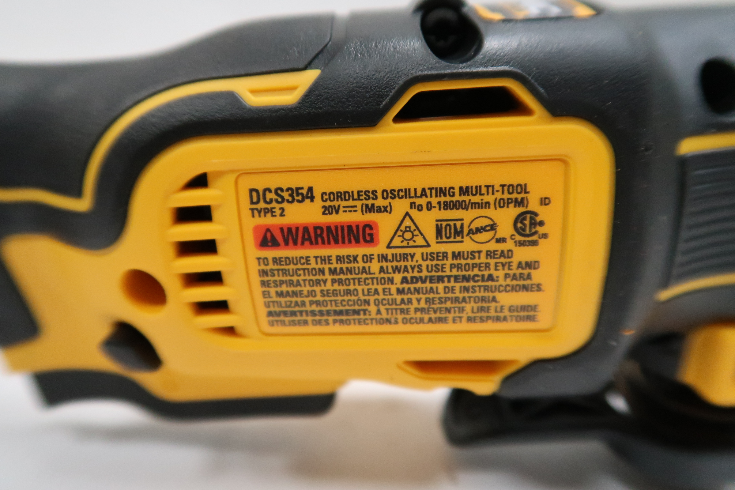 DeWalt DCS354 ATOMIC 20V MAX Cordless Brushless Oscillating Multi Tool 1135