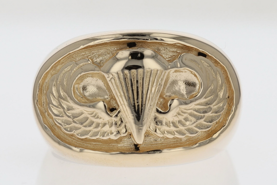 Military Parachutist Badge Men's Band Ring 14k Yellow Gold 16.17 Grams ...
