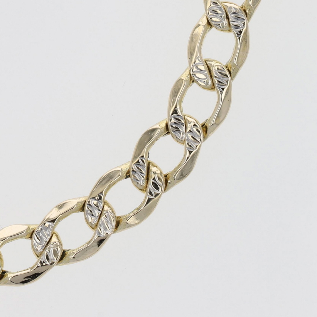 4.1mm Diamond-Cut Curb Link Chain 22.25" Necklace 14k Multi-Tone Gold 6 ...