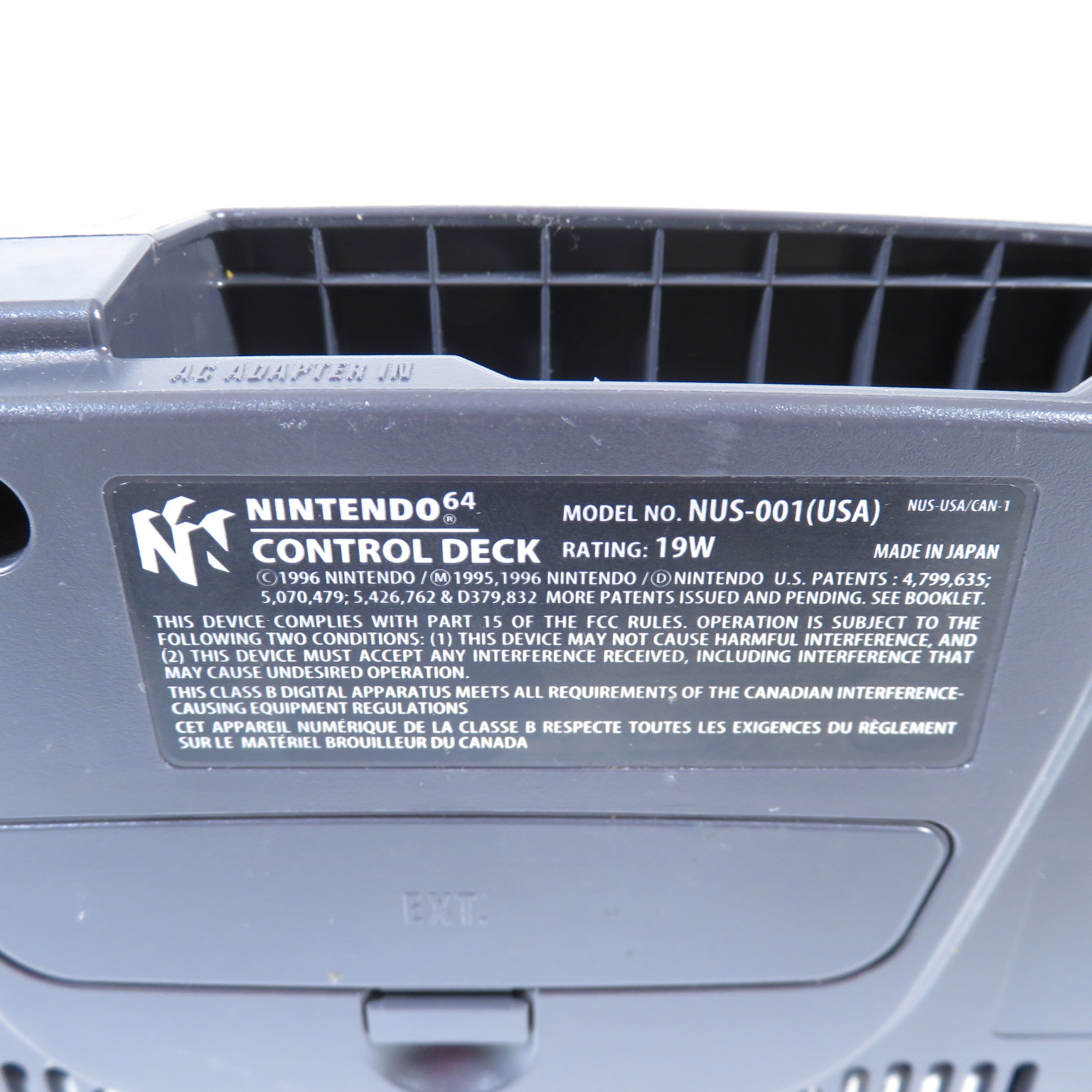 Nintendo 64 N64 NUS-001 64-bit CPU Home Video Game Console