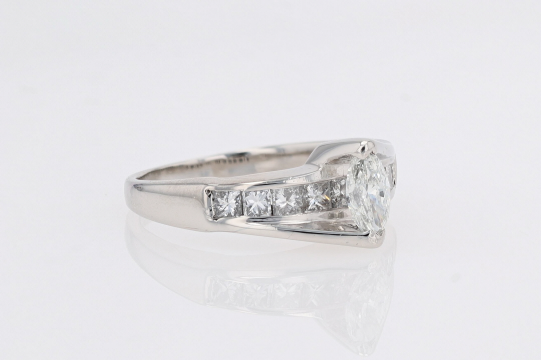 1.01ctw Marquise Cut Diamond Channel Set Engagement Ring Platinum Size 6.25