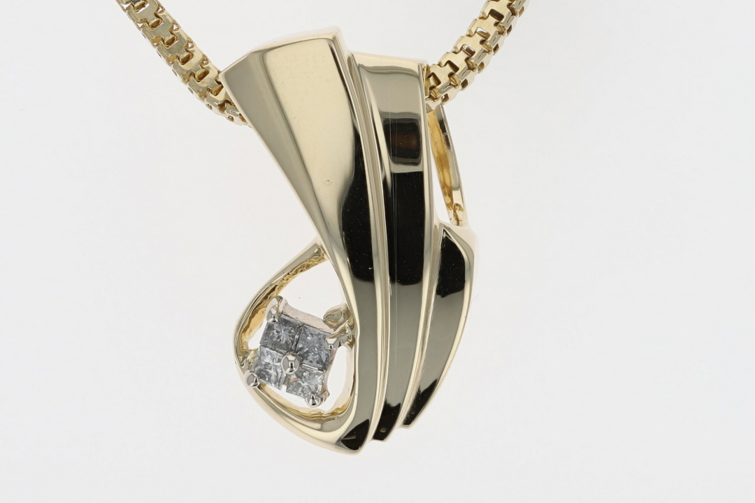 .30ctw Princess Cut Diamond Cluster Pendant on 20.25" Necklace 14k ...