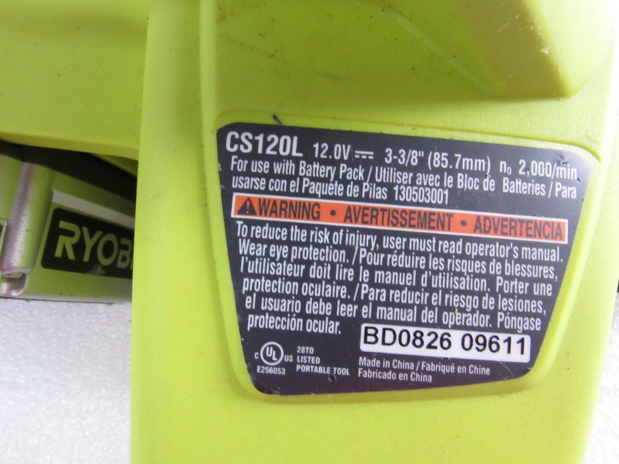 Ryobi CS120L 3-3/8 inch Carbide 12 Volt Circular Saw