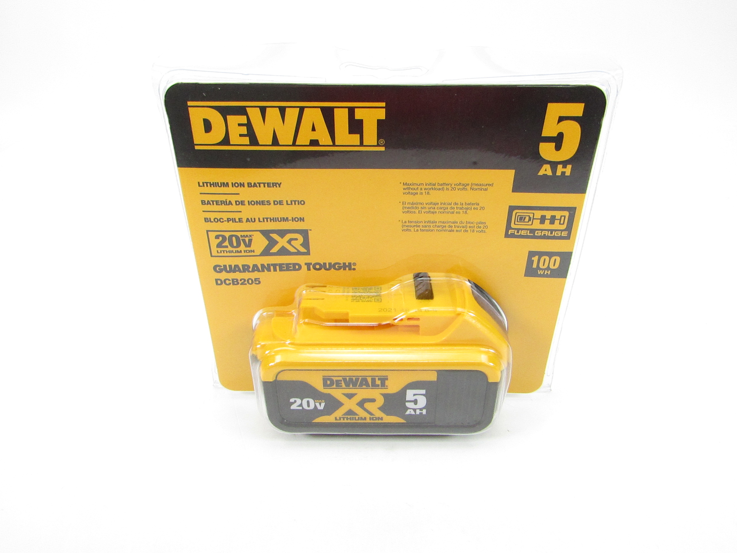DEWALT DCB205 20-Volt MAX XR Premium Lithium-Ion 5.0Ah Battery Pack