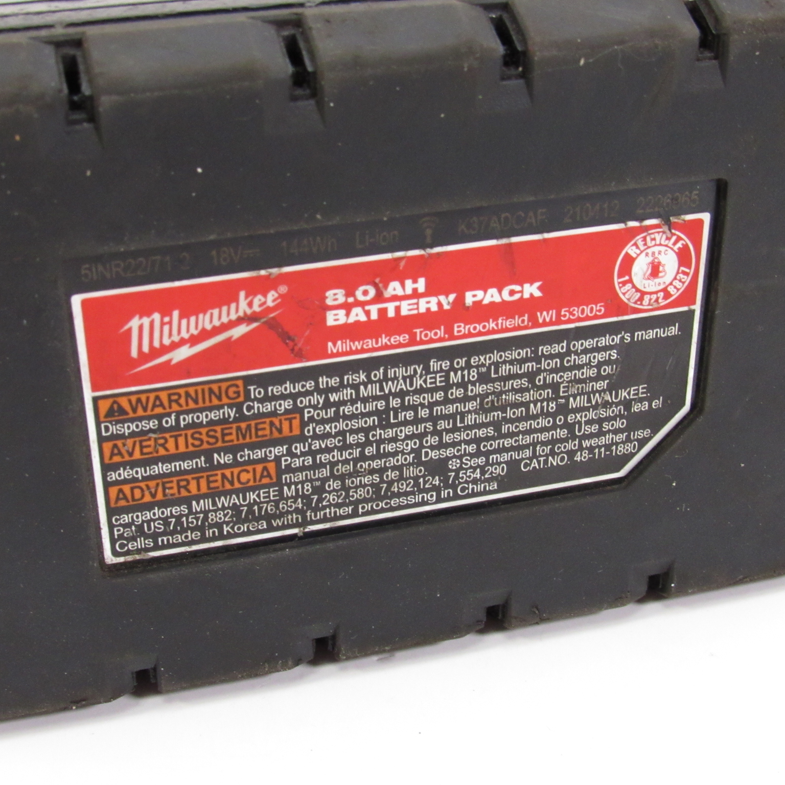 Milwaukee 48-11-1880 M18 RedLithium High Output XC8.0 8Ah Battery Pack