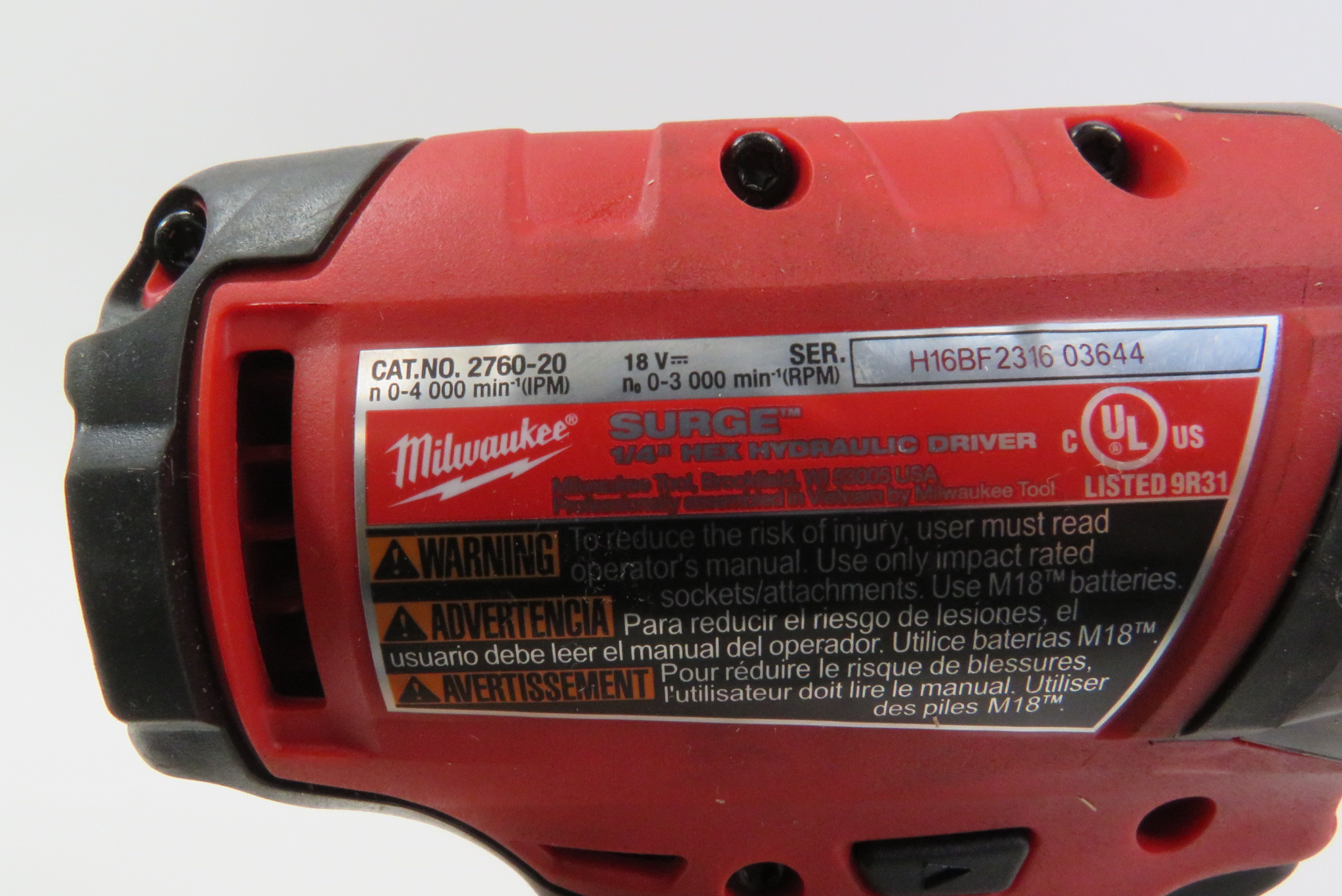 Milwaukee 2760-20 M18 FUEL SURGE 18V Li-Ion Brushless 1/4 in. Hex ...