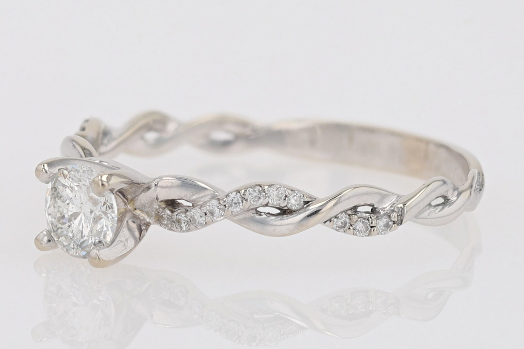 .51ctw Diamond Solitaire with Accents Engagement Ring 14k White Gold ...