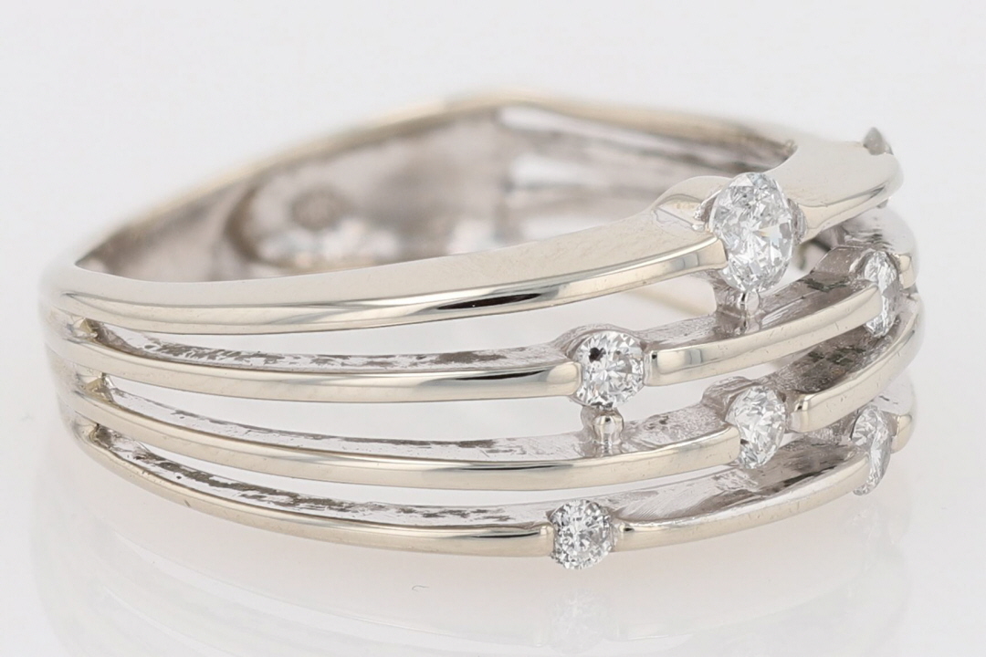 .17ctw Round Cut Diamond Split Shank Statement Band Ring 10k White Gold ...