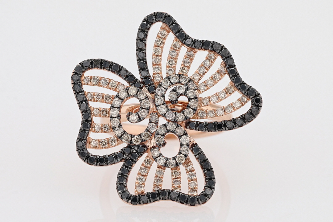 Le Vian 1.71ctw Diamond Pavé Set Flower Ring 14k Rose Gold 8.55 Grams ...