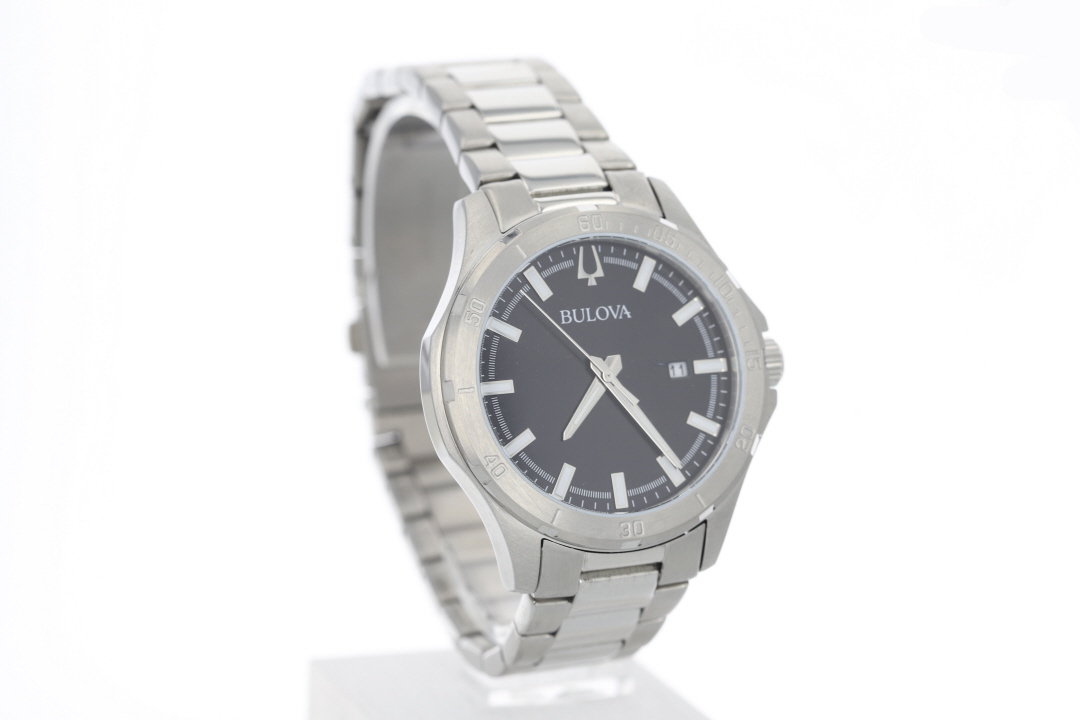 Bulova Sports Classic Black Dial Quartz Stainless Steel Men's Wristwatch