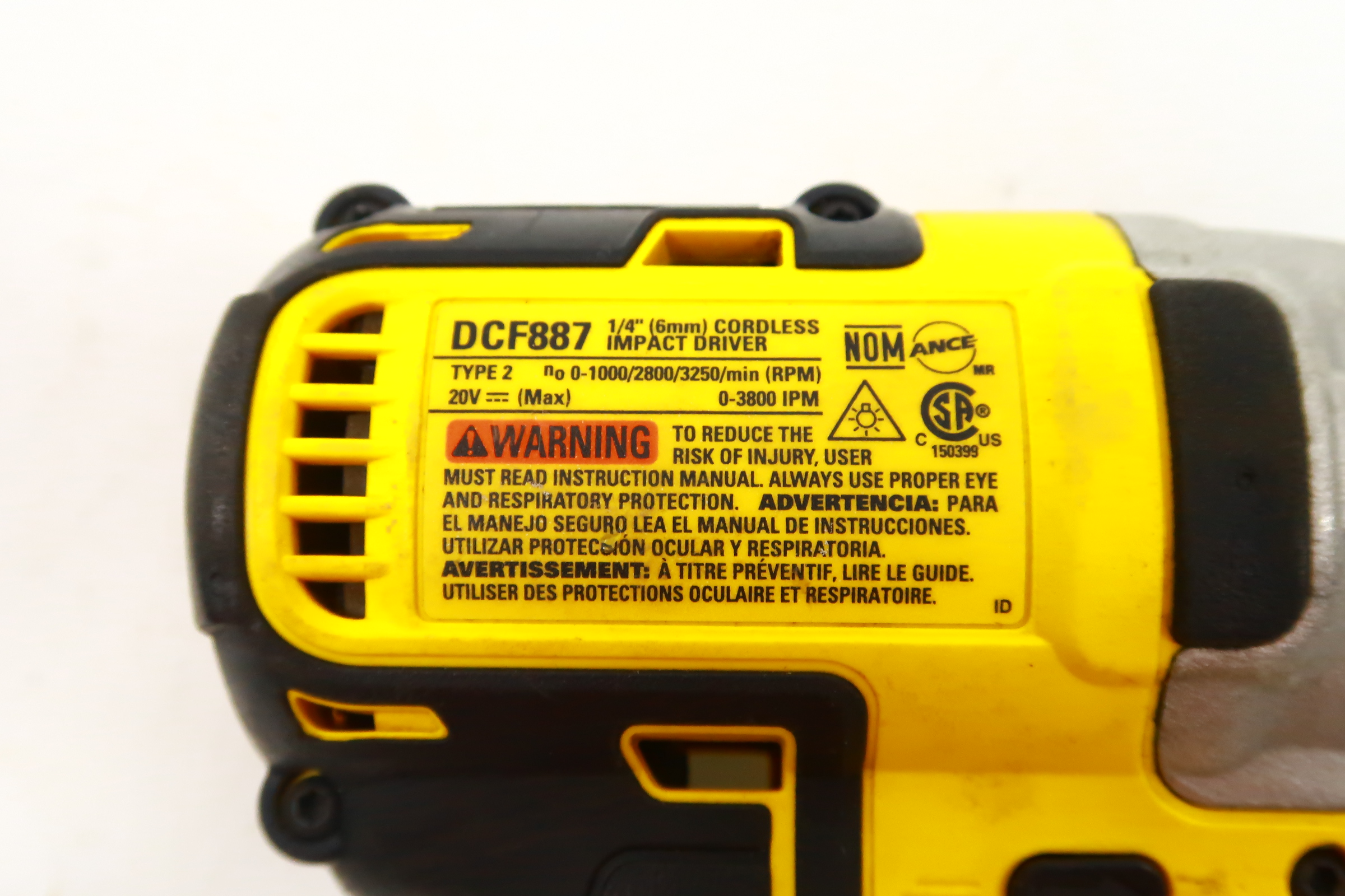 DeWalt DCF887 20-Volt MAX XR Cordless Brushless 3-Speed 1/4 in. Impact ...