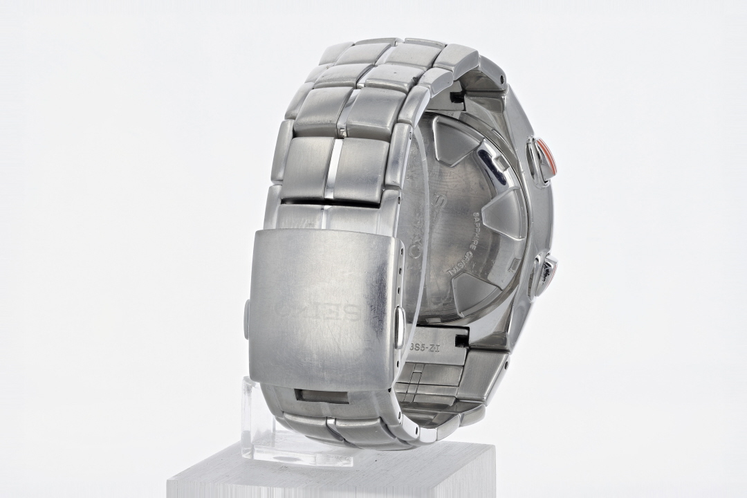 Seiko Sportura Black Dial Dual Digital World Time Stainless Steel Men's ...