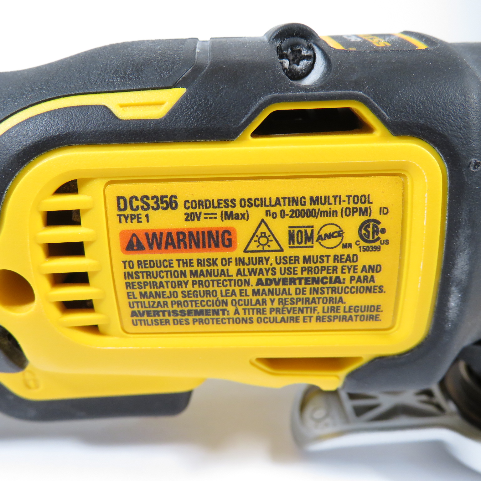 DEWALT DCS356 20-Volt MAX Brushless Lithium-Ion 3-Speed Oscillating ...