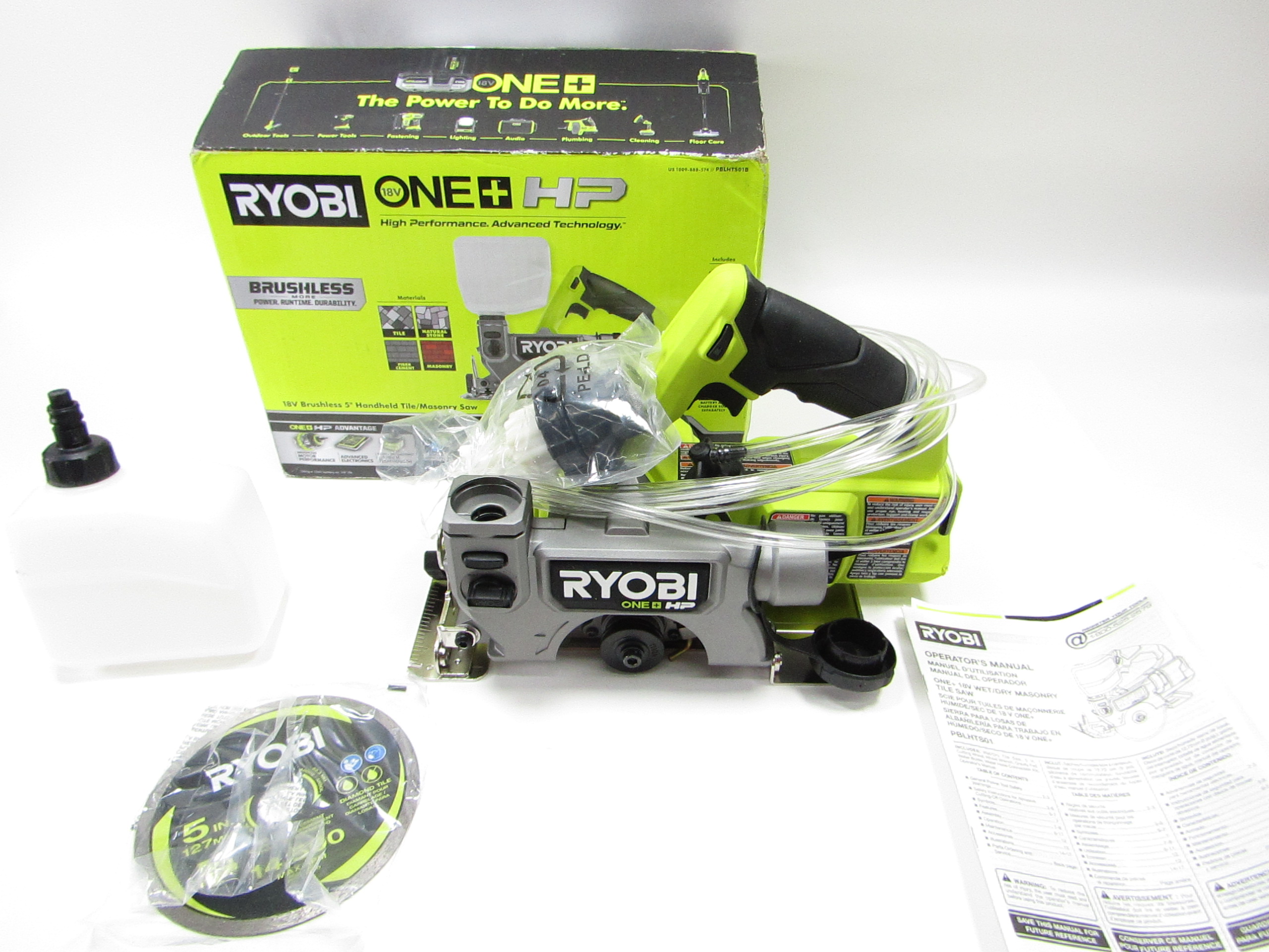 Ryobi ONE + HP 18V Brushless 5" Handheld Tile / Masonry Saw PBLHTS01B