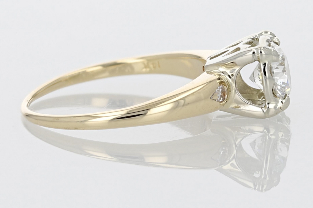 .56ctw Round Cut Diamond Engagement Ring 14k Multi-Tone Gold Size 4.75
