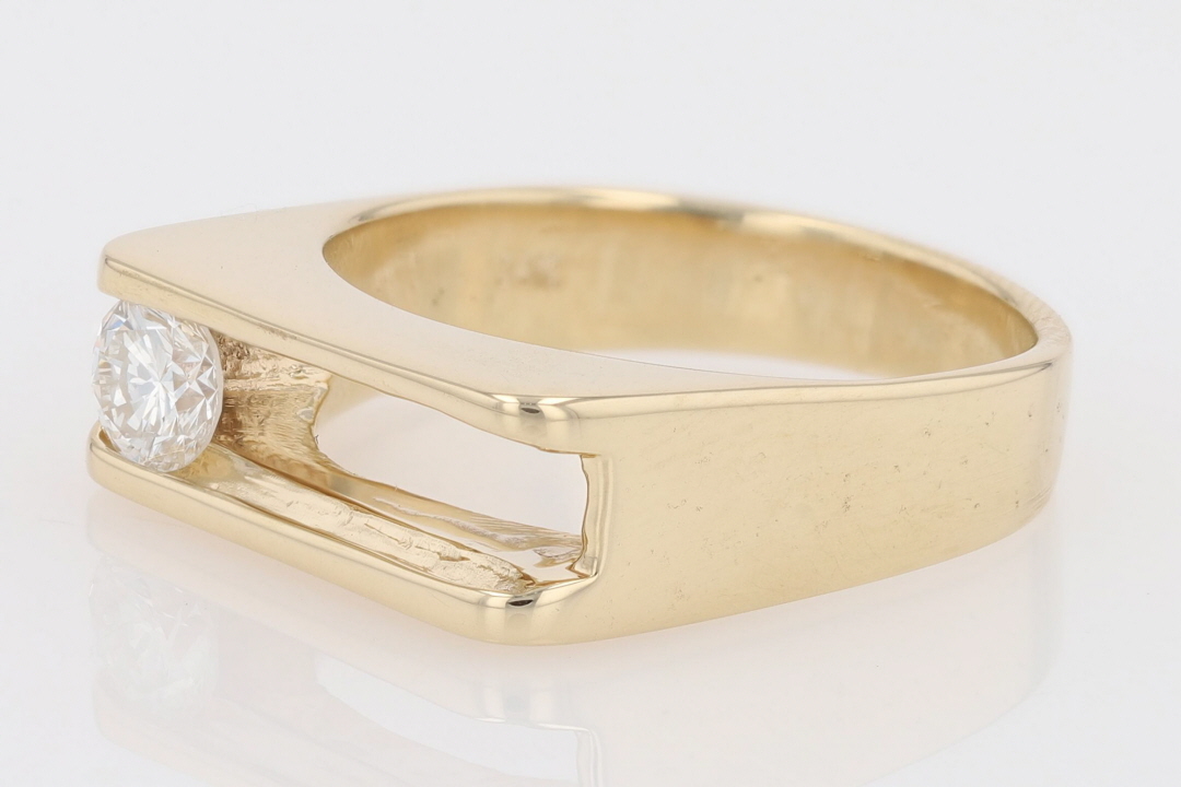 .41ct Round Diamond Solitaire Sliding Statement Ring 14k Yellow Gold ...