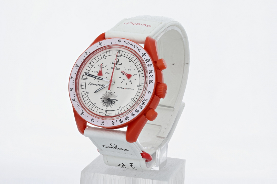 Swatch Bioceramic Moonswatch Mission to Mars White Dial Men's Wristwatch