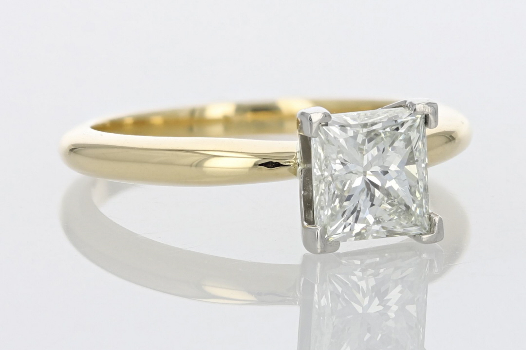 GIA® 1.54ct Princess Diamond Solitaire Engagement Ring 18k Yellow Gold ...