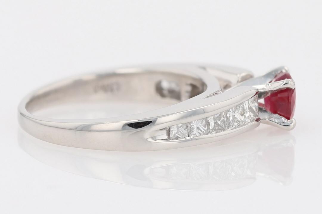 1.48ctw Round Cut Ruby with Diamond Accents Engagement Ring Platinum ...