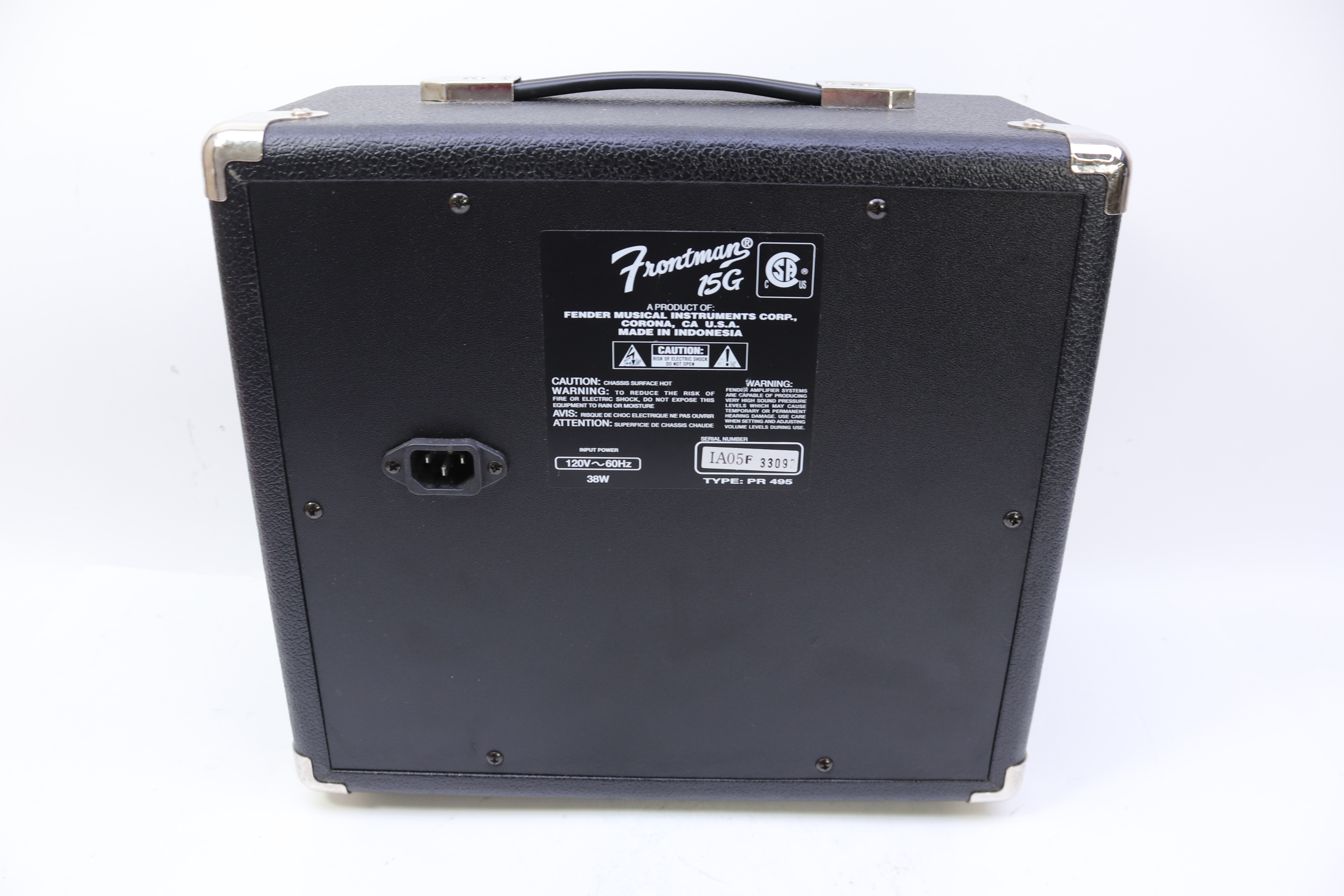 Fender 0231500001 Frontman 15G 15W 2 Channel Guitar Combination Amplifier