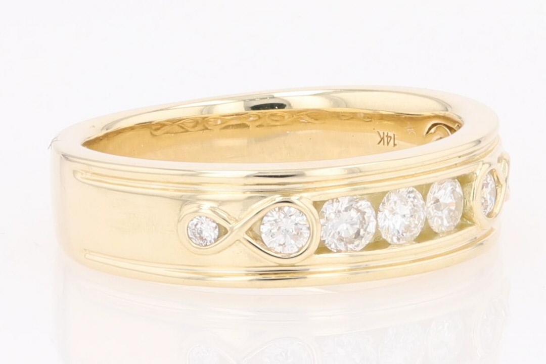 .48ctw Round Cut Diamond Channel-Set Wedding Band Ring 14k Yellow Gold ...