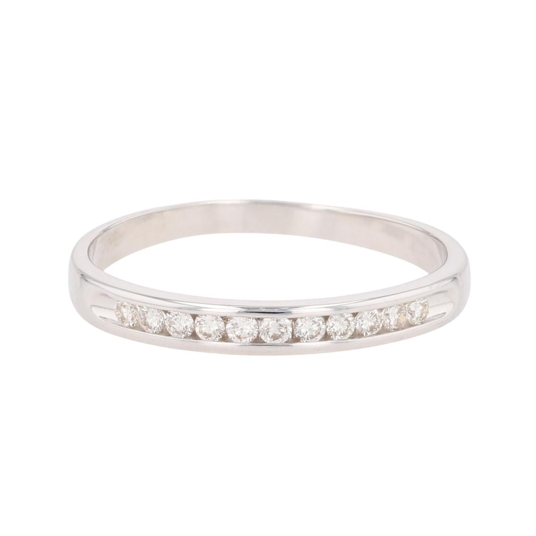 .21ctw Round Cut Diamond Channel-Set Wedding Band Ring 14k White Gold ...