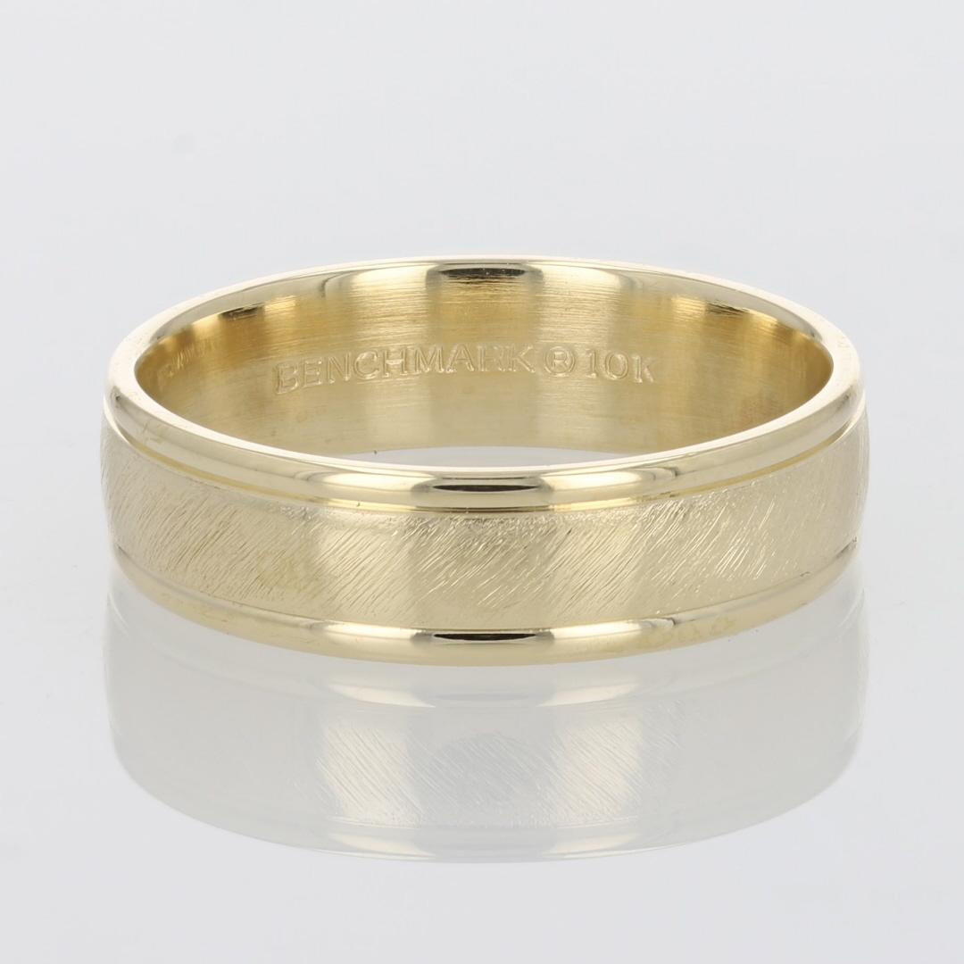 5.9mm Brushed Finish Wedding Band Ring 10k Yellow Gold 5.44 Grams Size ...