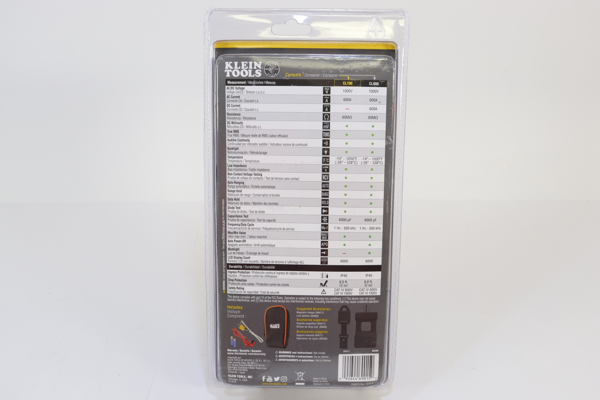 Klein Tools Cl700 Digital Clamp Meter, AC Auto-Ranging TRMS, Low Impedance