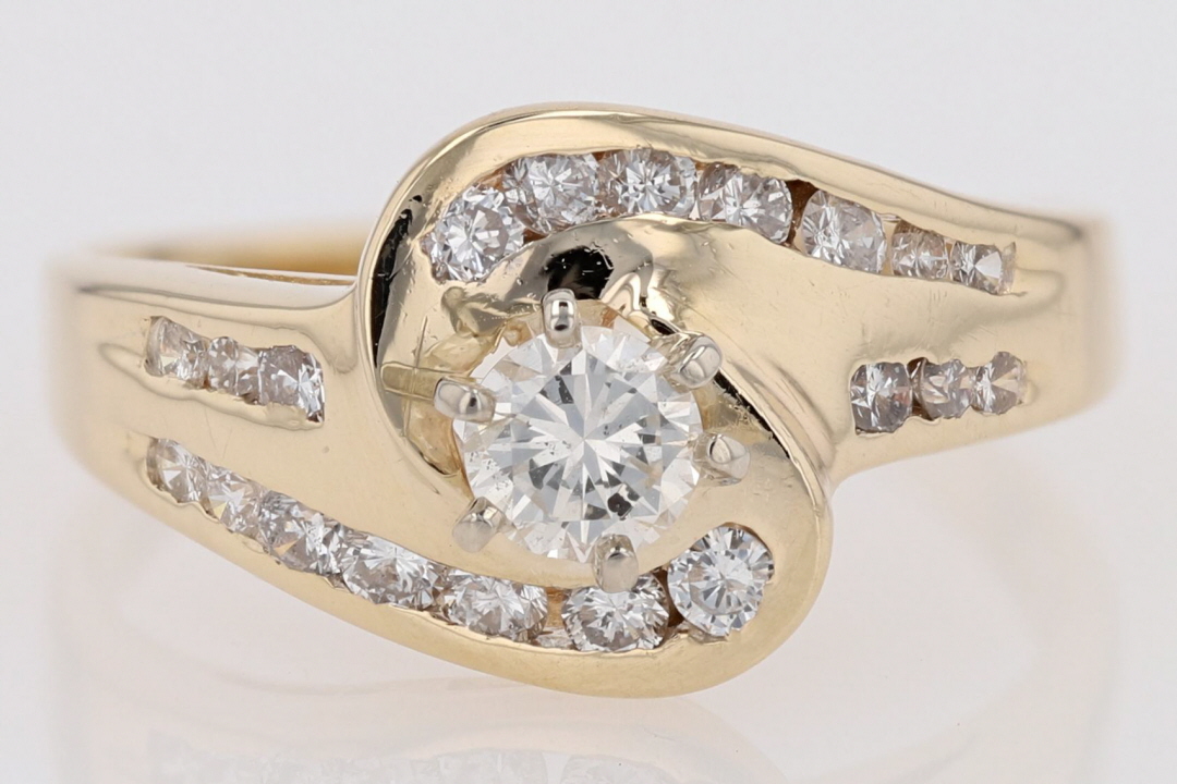 .51ctw Round Cut Diamond Prong Set Engagement Ring 14k Yellow Gold Size 7.5