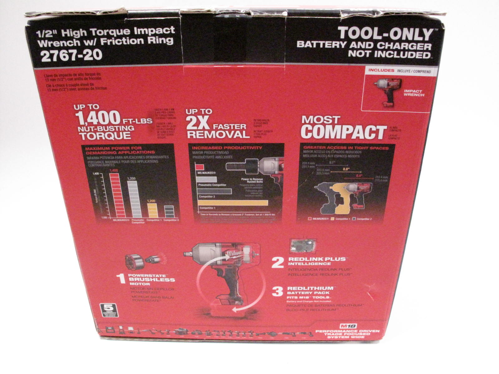 Milwaukee 2767-20 18-Volt Brushless Cordless 1/2" Impact Wrench Bare ...