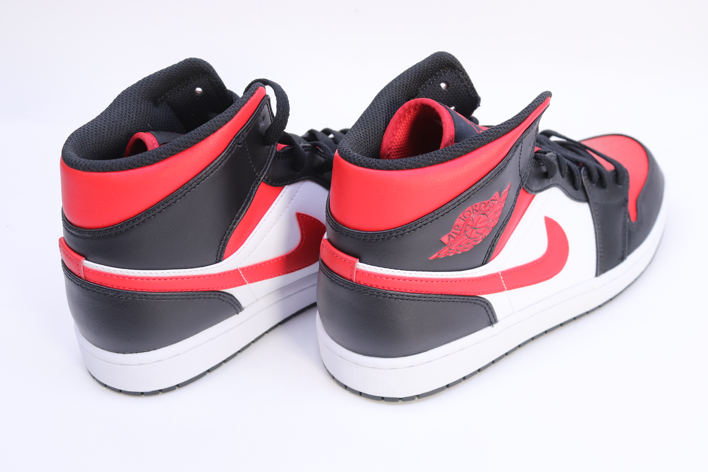 Nike 554724-079 Jordan 1 Mid White Black Red Men's Basketball Shoes 6111