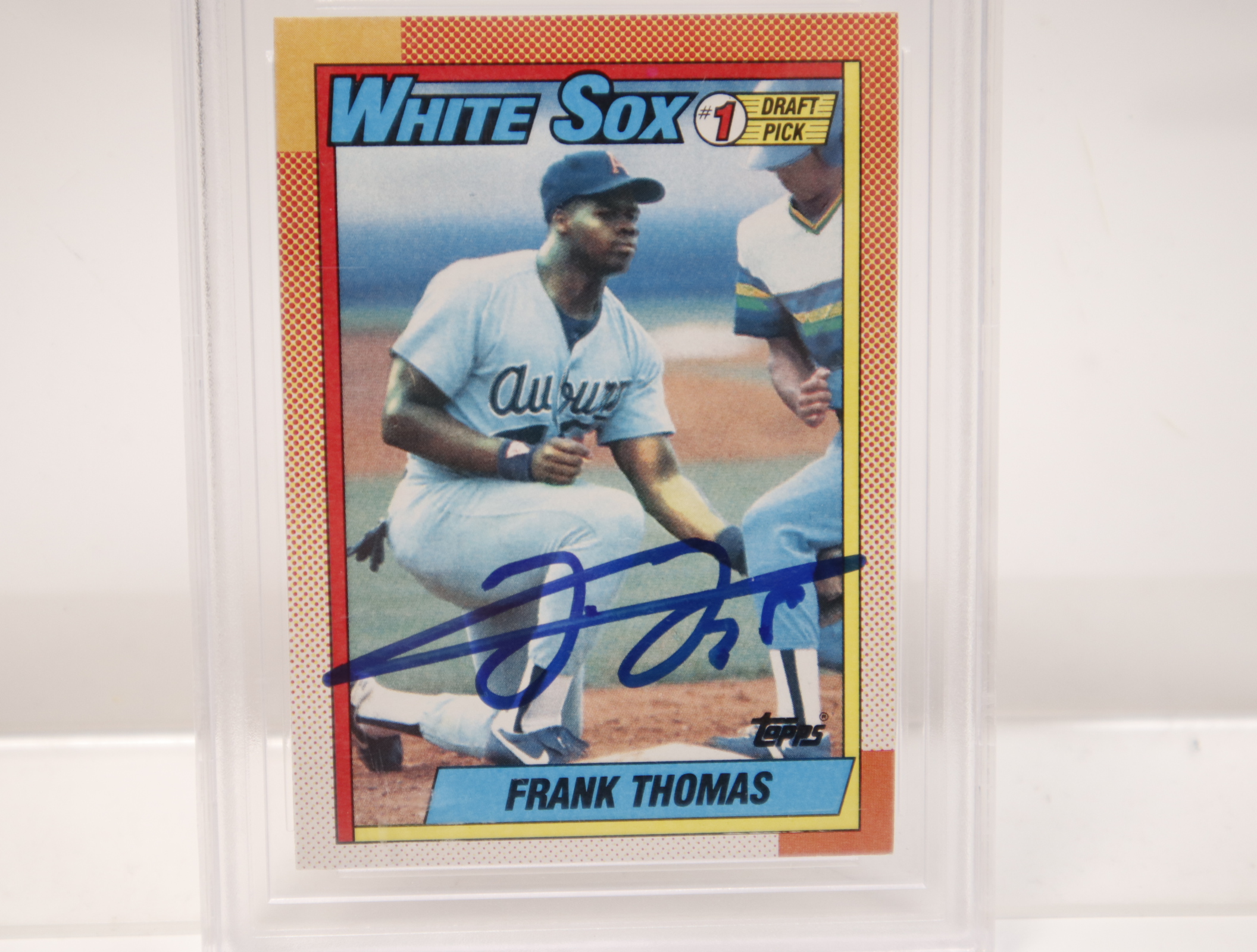 Topps 1990 414 Frank Thomas Autographed Rookie Card Beckett COA Ungraded