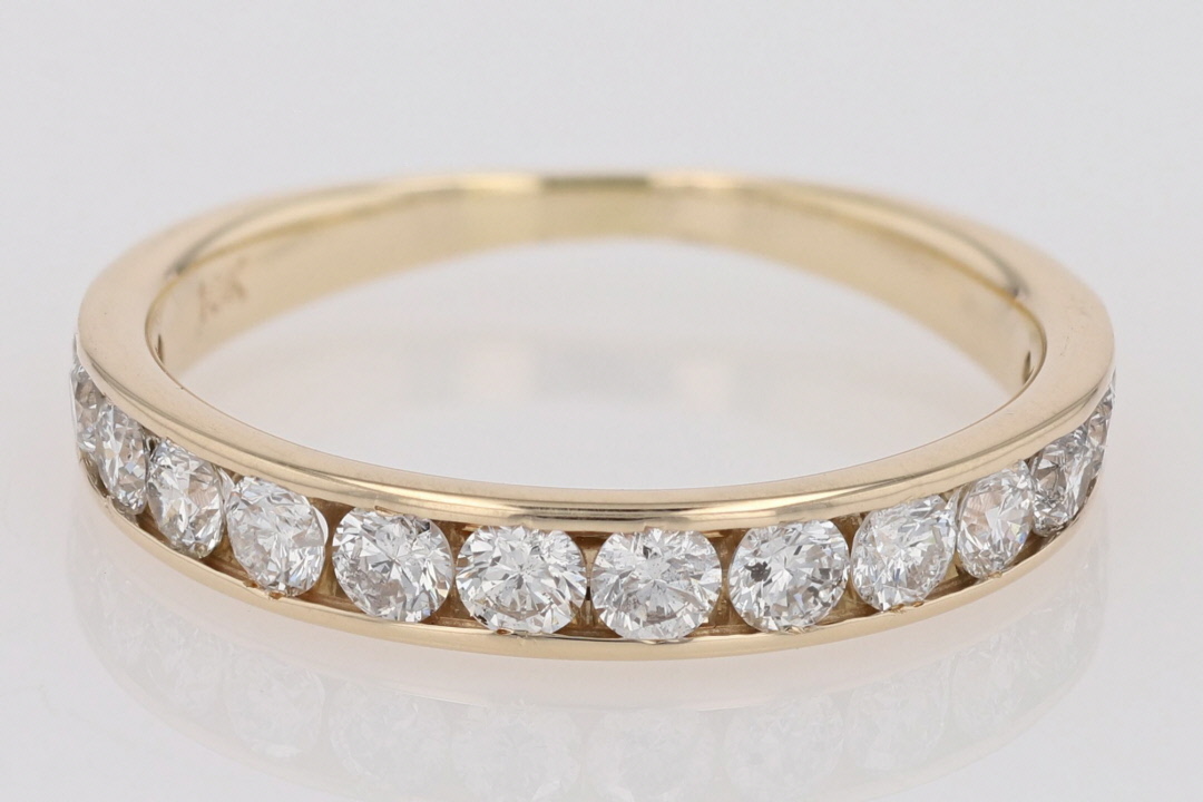 .95ctw Round Cut Diamond Channel-Set Wedding Band Ring 10k Yellow Gold ...