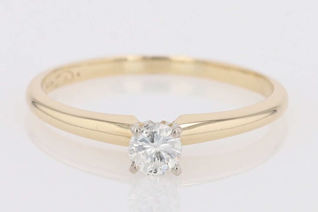 .28ct Round Cut Diamond Solitaire Engagement Ring 14k Yellow Gold Size 8.5