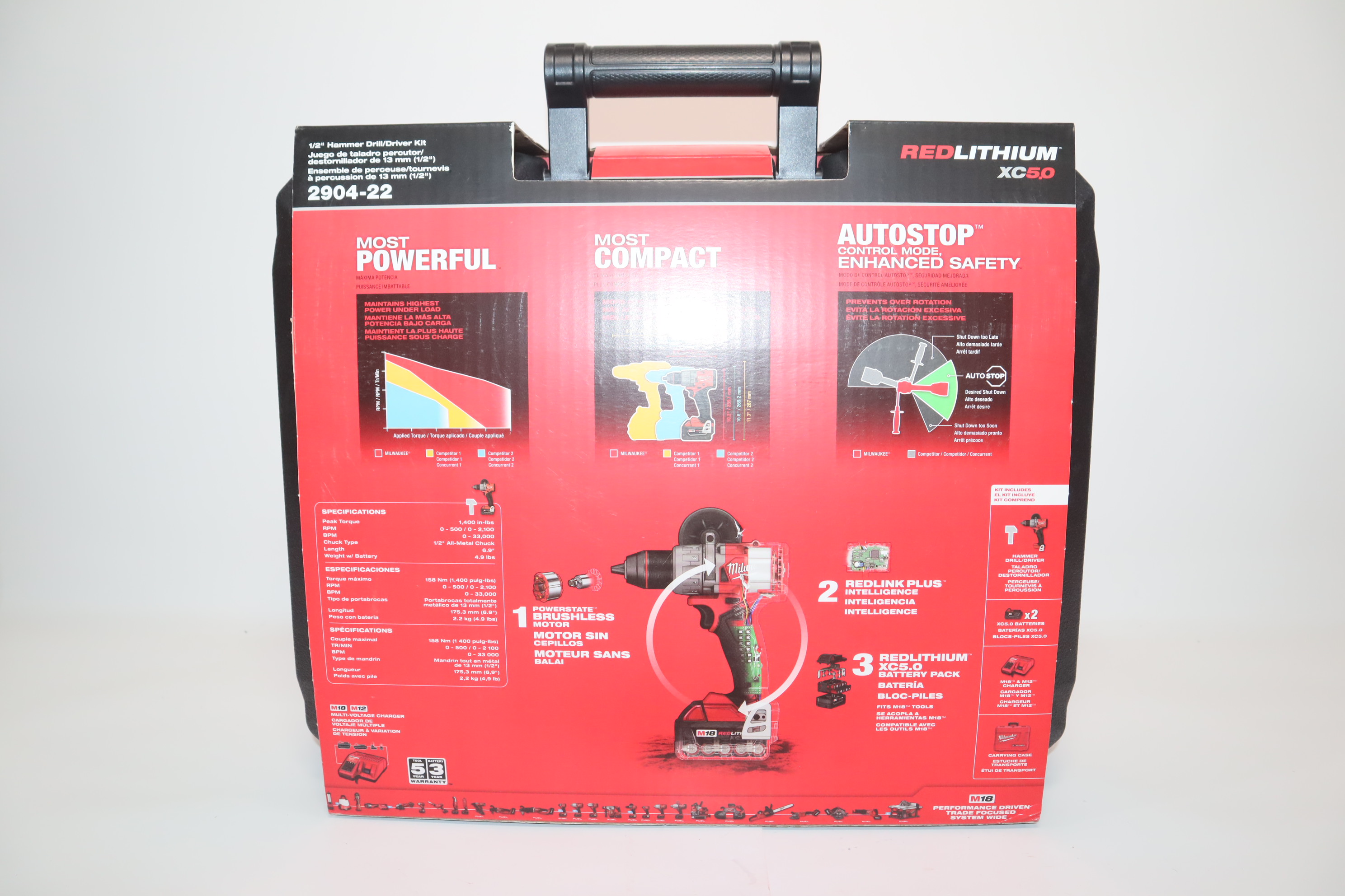 Milwaukee 2904-22 M18 FUEL 1/2" Hammer Drill/Driver Kit 1848