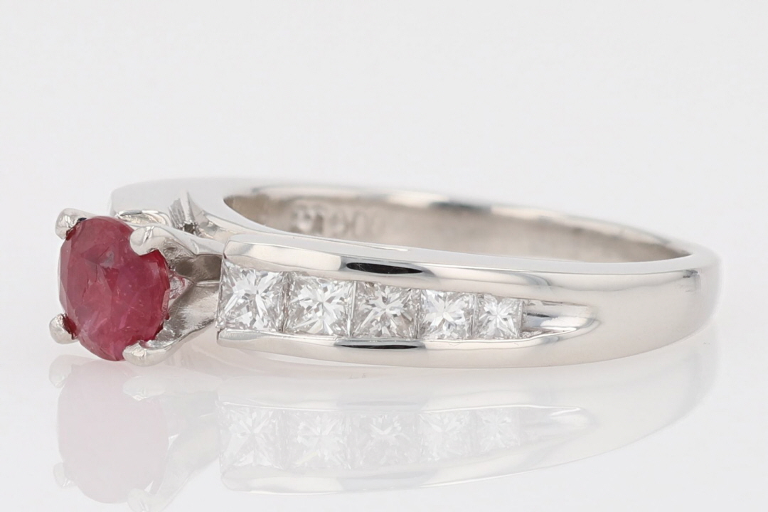 1.48ctw Round Cut Ruby with Diamond Accents Engagement Ring Platinum ...