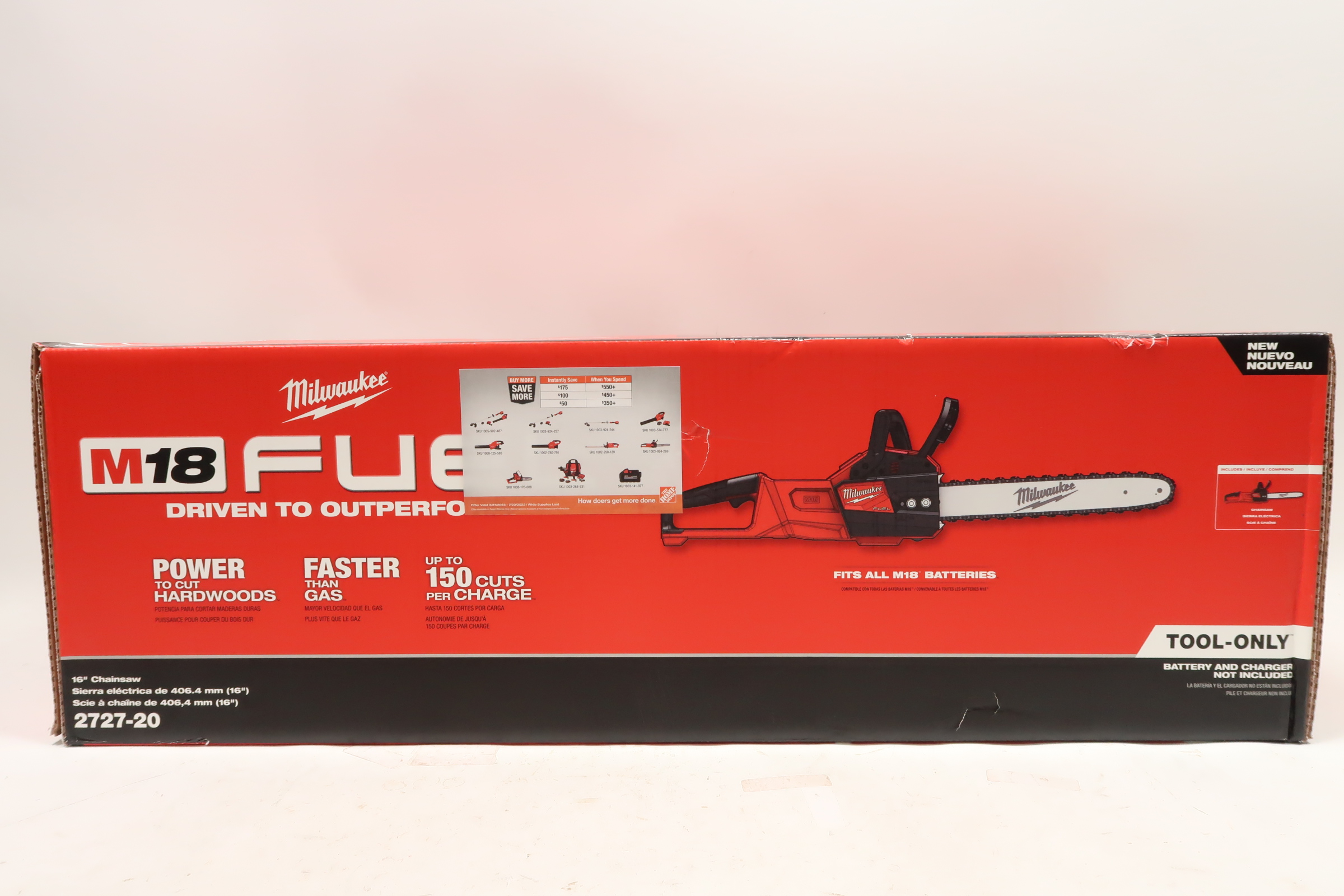 Milwaukee 2727-20 M18 FUEL 16" 18V Lithium-Ion Brushless Cordless Chainsaw