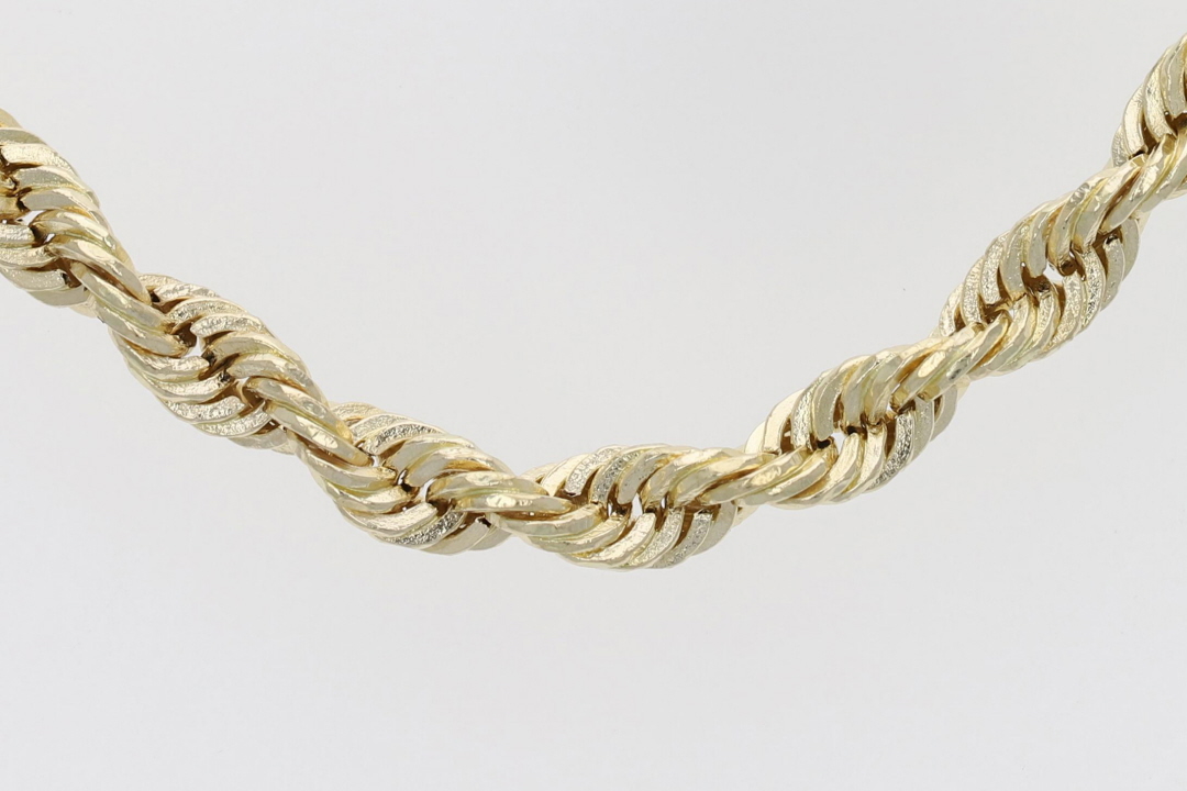 2.9mm Rope Link Chain 21" Necklace 14k Yellow Gold 4.82 Grams