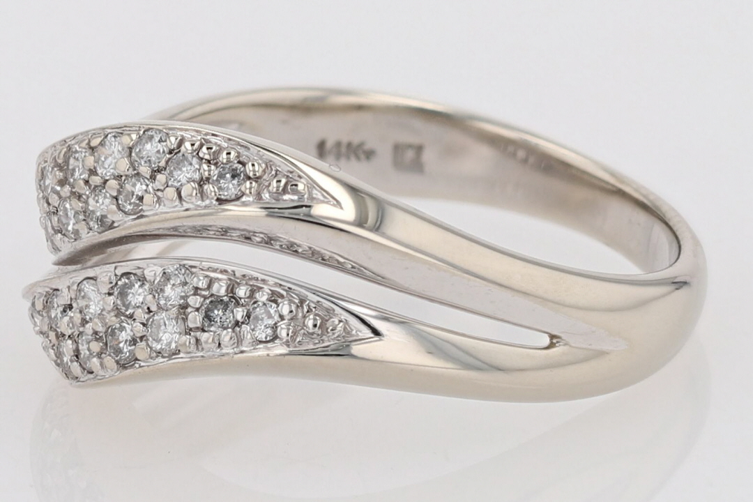 .33ctw Round Diamond Cluster Split-Shank Statement Ring 14k White Gold ...