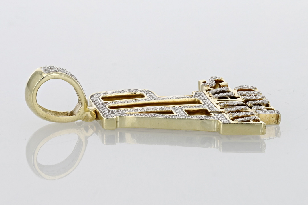 .28ctw Diamond "AP Always Paid" Pendant w/o Chain 10k Multi-Tone Gold 6 ...
