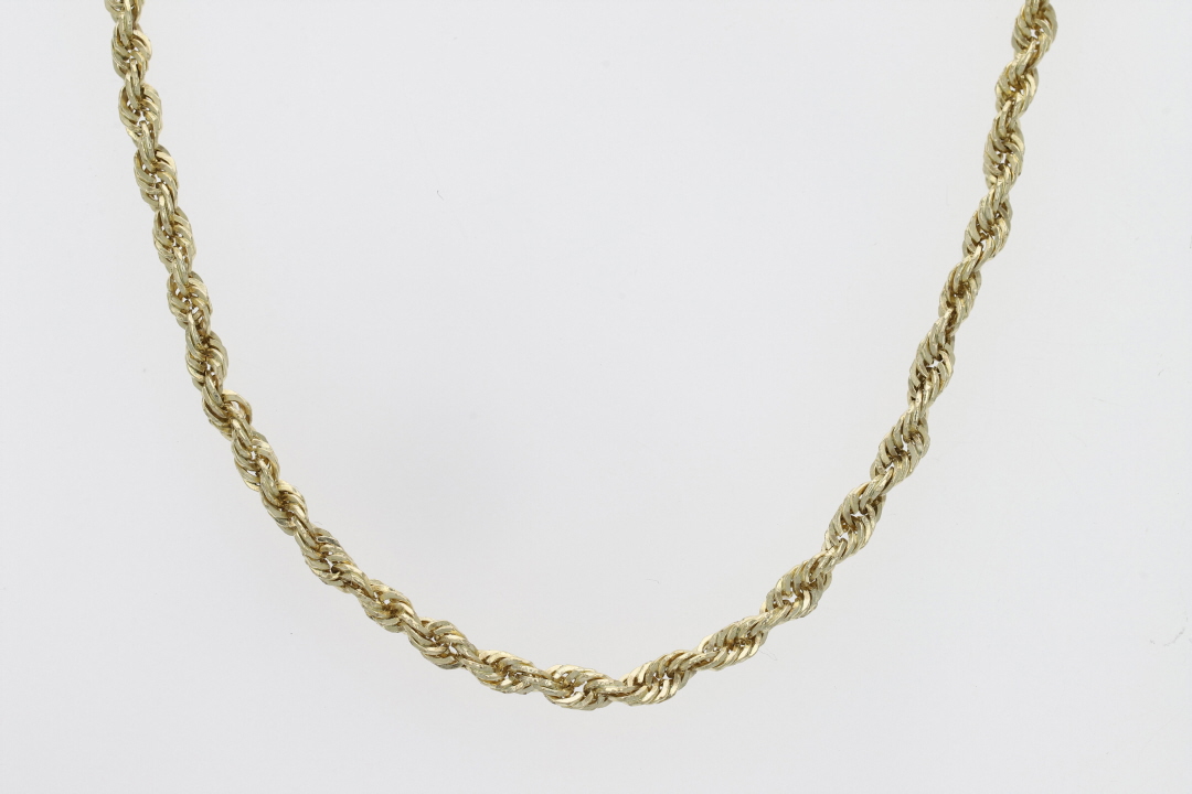 2.7mm Rope Link Chain 23.5" Necklace 10k Yellow Gold 11.35 Grams