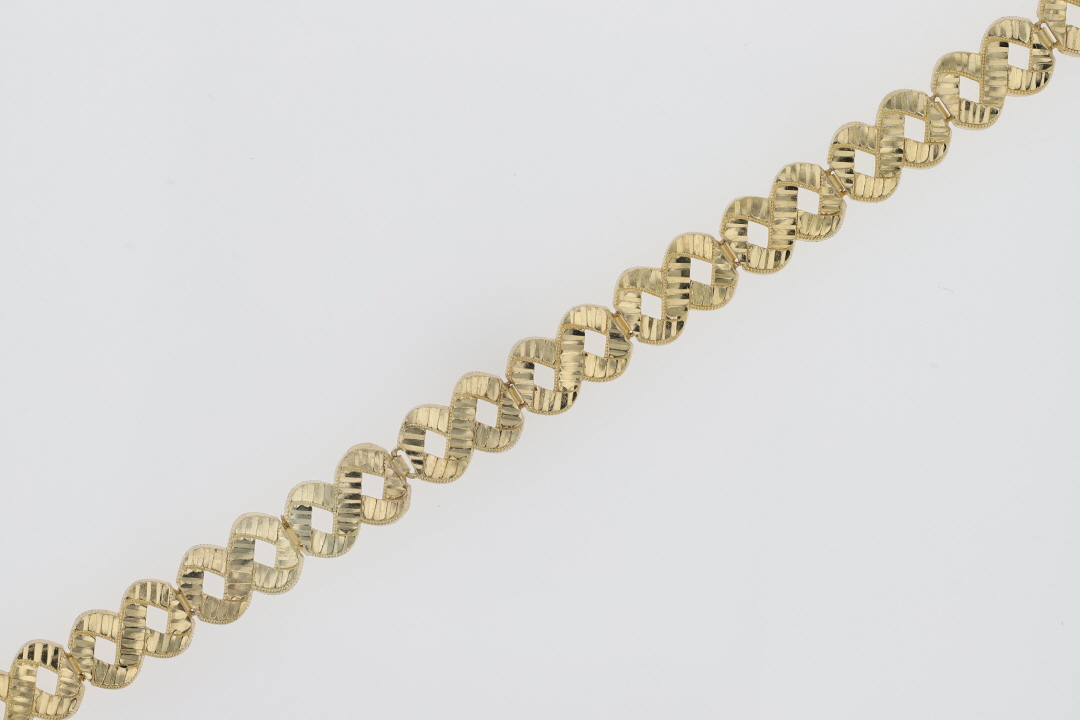 8.5mm Diamond Cut Figure 8 Link Chain 8.5" Bracelet 10k Yellow Gold 8. ...