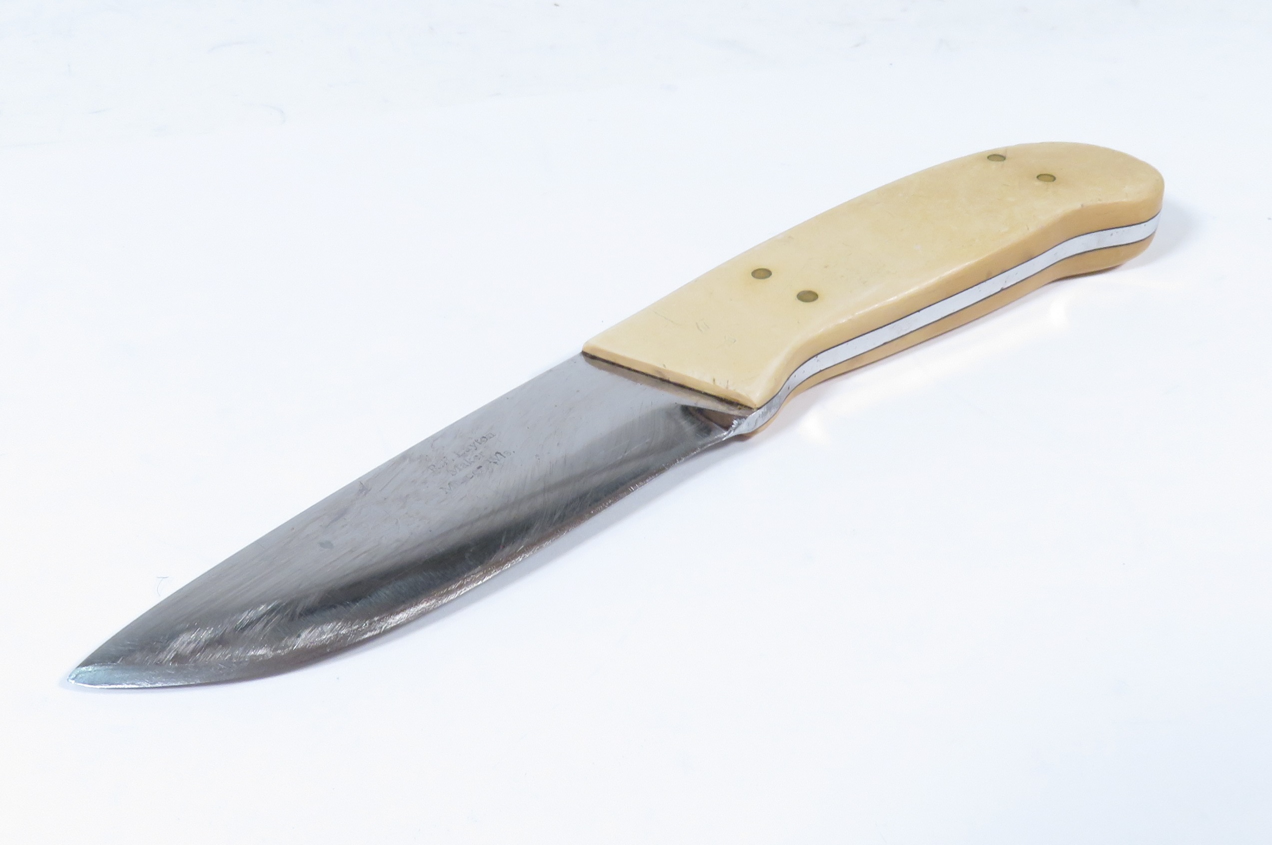 R.F. Layton Maker Longhorn Handle 3.5-Inch Fixed Blade Hunting Knife