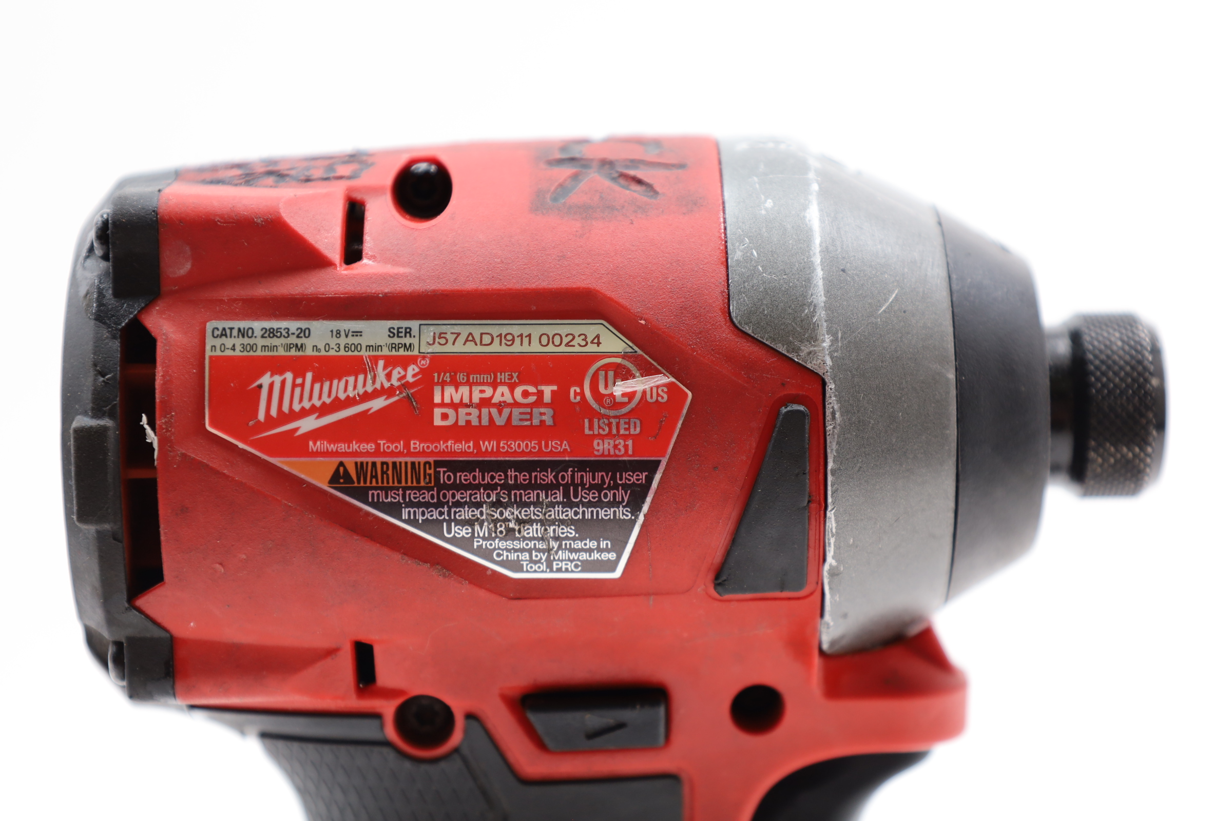 Milwaukee 2853-20 M18 FUEL 18V Brushless Cordless 1/4" Hex Impact Driver