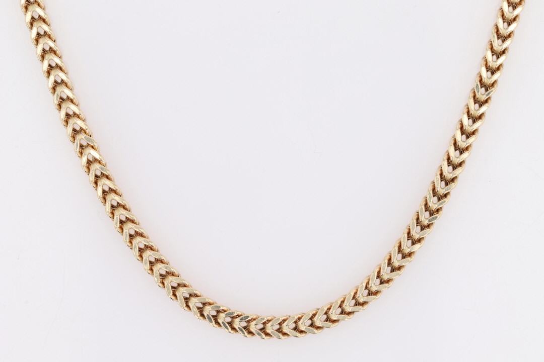 4mm Foxtail Link Chain 24.25" Necklace 10k Yellow Gold 17.88 Grams