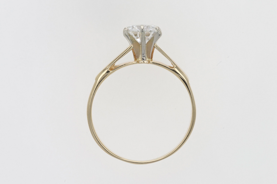 GIA® 1.07ct Round Cut Diamond Solitaire Engagement Ring 14k Yellow Gold Size 7.5