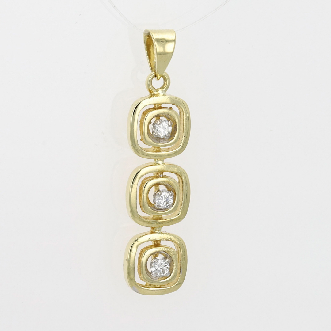 .20ctw Round Cut Diamond Statement Pendant without Chain 18k Yellow Gold